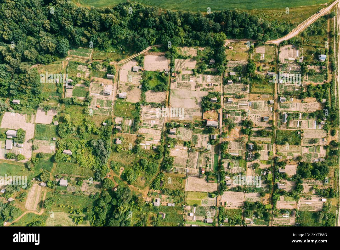 Small European City. Aerial View Of Town Village Cityscape Skyline In ...