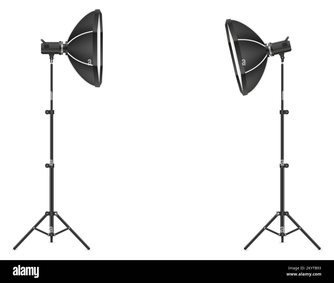 softbox with flash on tripod for a photo studio vector illustration ...