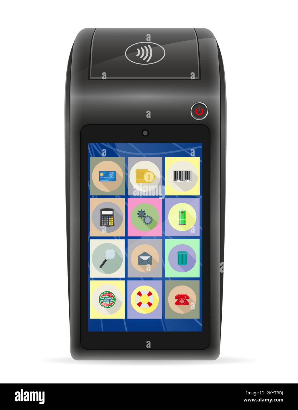 pos terminal for contactless payment for products and services vector ...