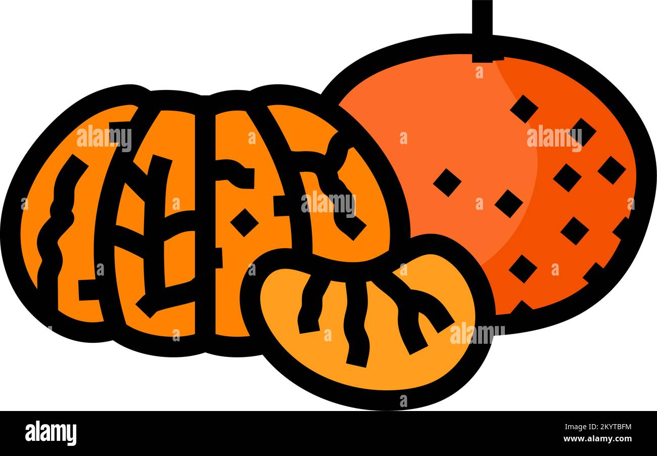 peeled mandarin peel color icon vector illustration Stock Vector Image ...