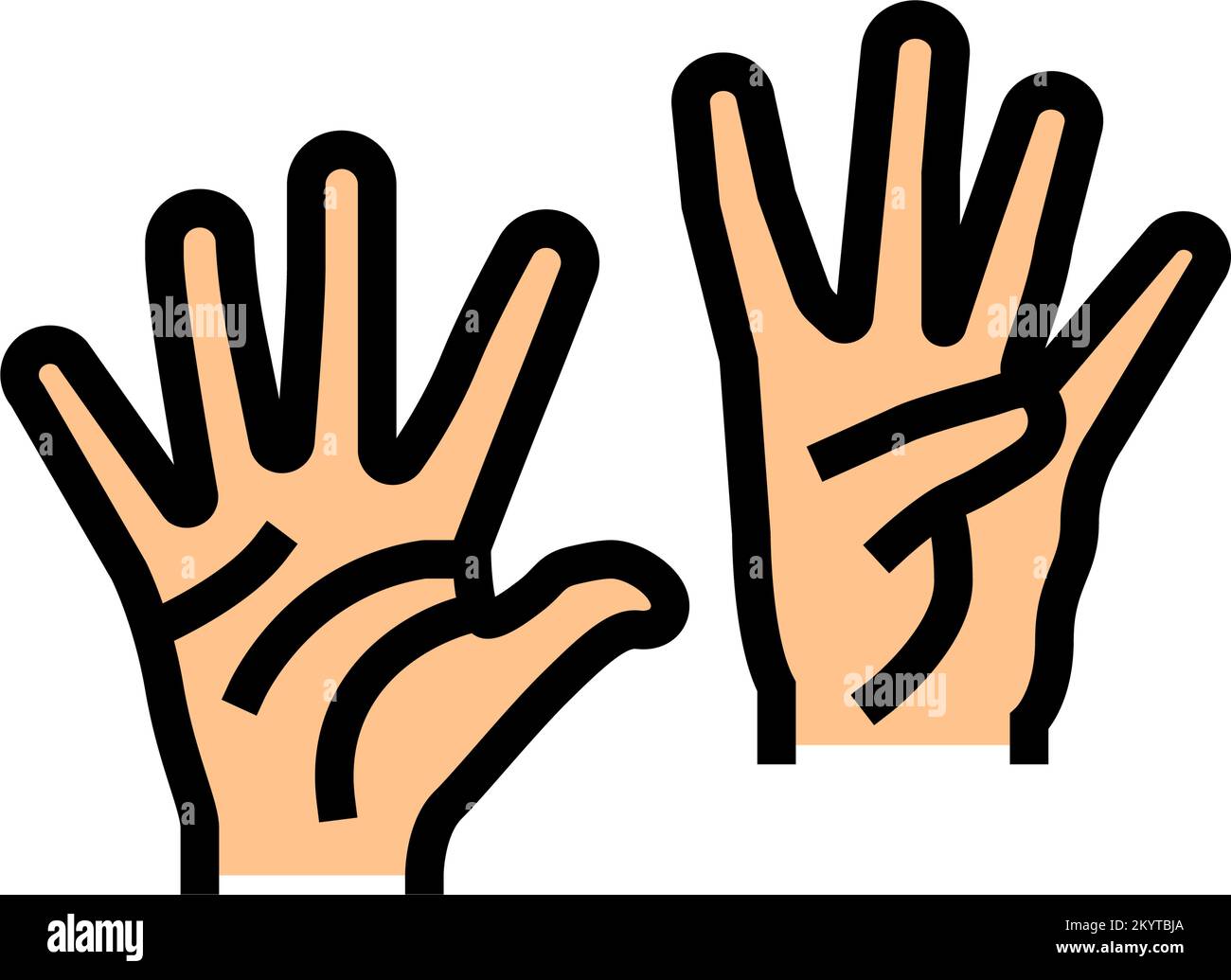nine number hand gesture color icon vector illustration Stock Vector ...