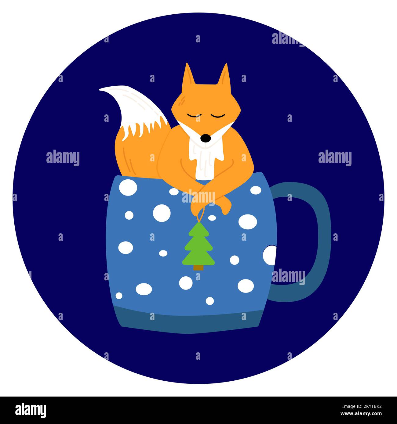 Cute fox in christmas Cut Out Stock Images & Pictures - Alamy