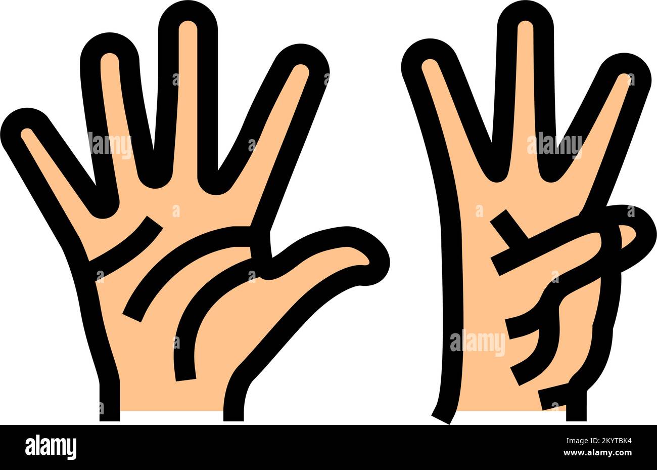 eight number hand gesture color icon vector illustration Stock Vector ...