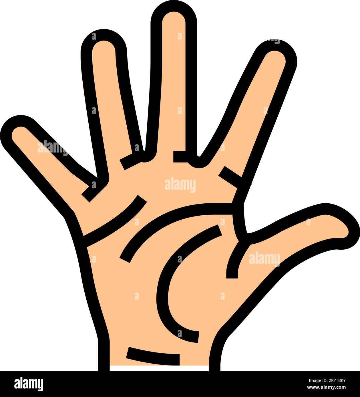 five number hand gesture color icon vector illustration Stock Vector Image & Art - Alamy