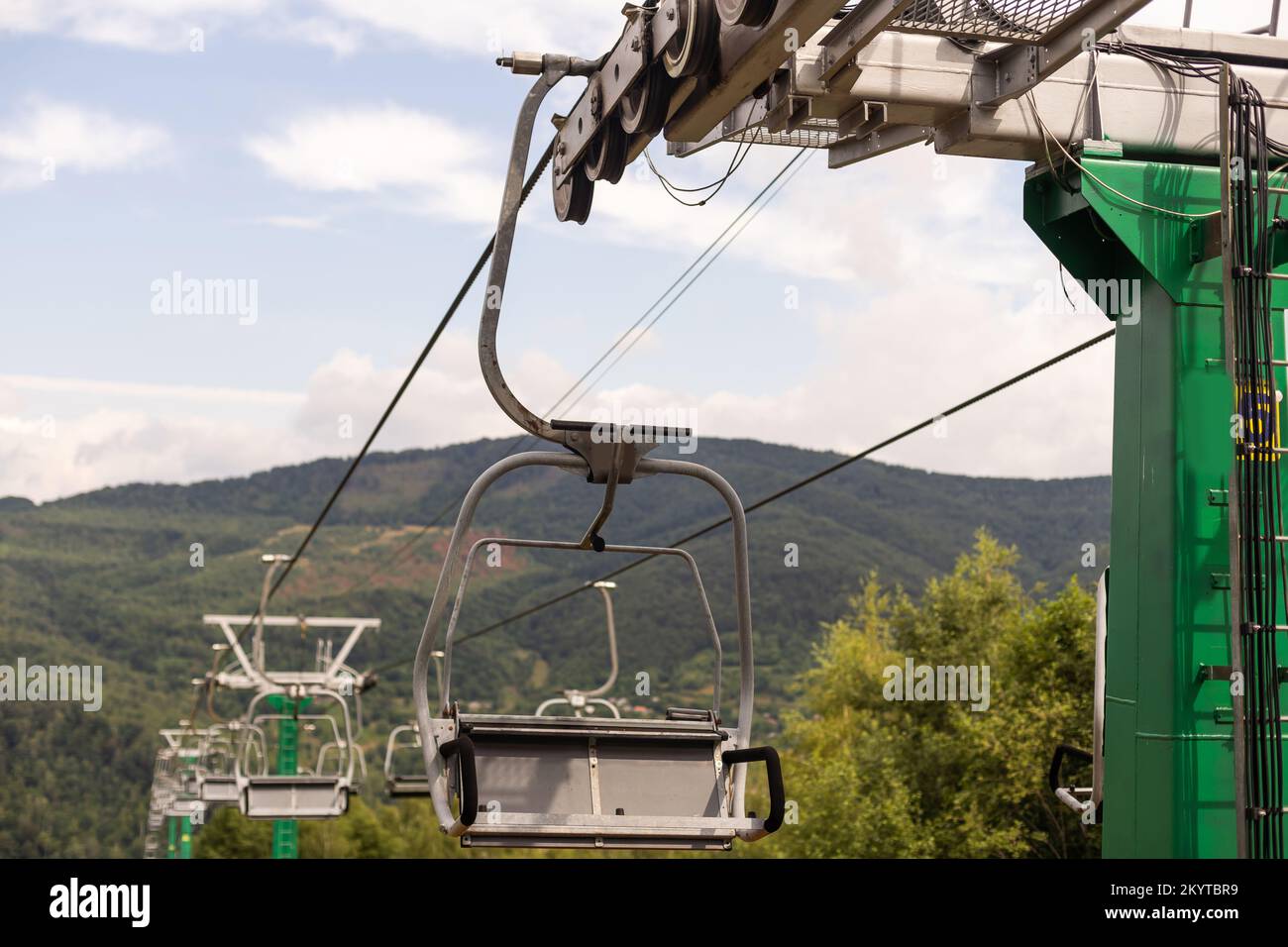 Mountain lift on sky background. Empty space for text Stock Photo - Alamy