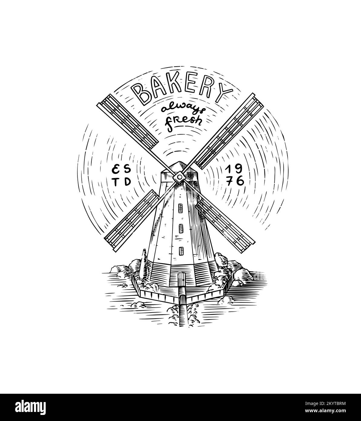 Windmill logo hi-res stock photography and images - Alamy