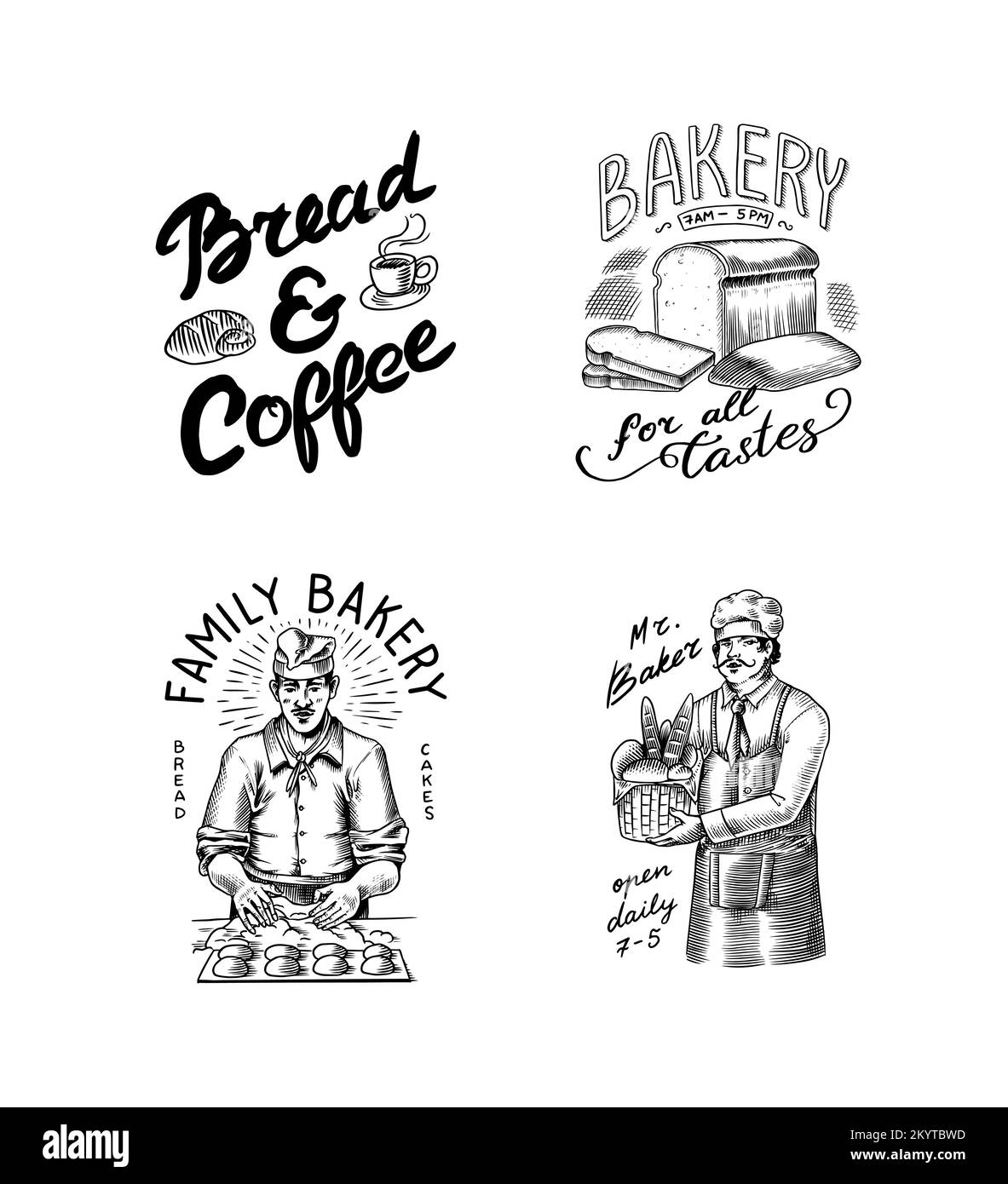 Bread illustration Black and White Stock Photos & Images - Alamy