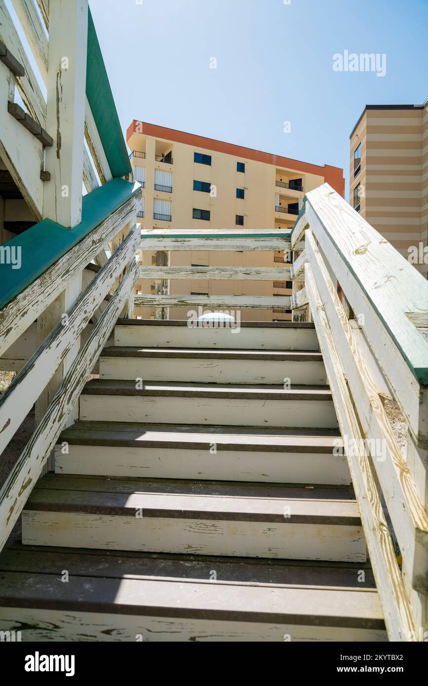 Outdoor stairway or walkway leading to beach in Destin Florida on a ...