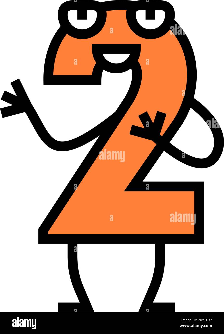 two number character color icon vector illustration Stock Vector Image ...