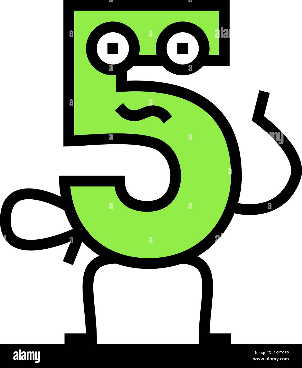 five number character color icon vector illustration Stock Vector Image ...