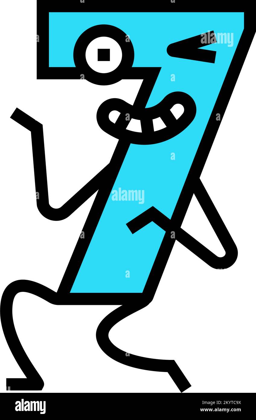 seven number character color icon vector illustration Stock Vector ...