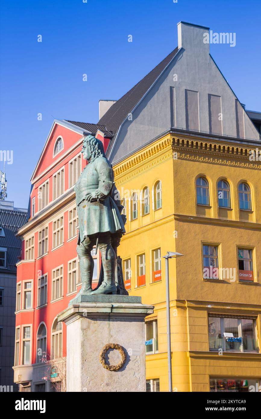 Statue of baroque composer Georg Friedriech Handel in Halle, Germany ...