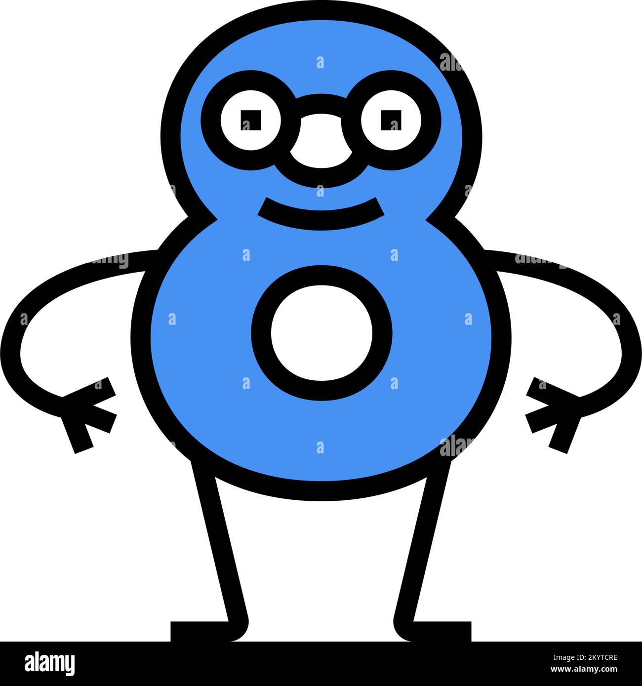 eight number character color icon vector illustration Stock Vector ...