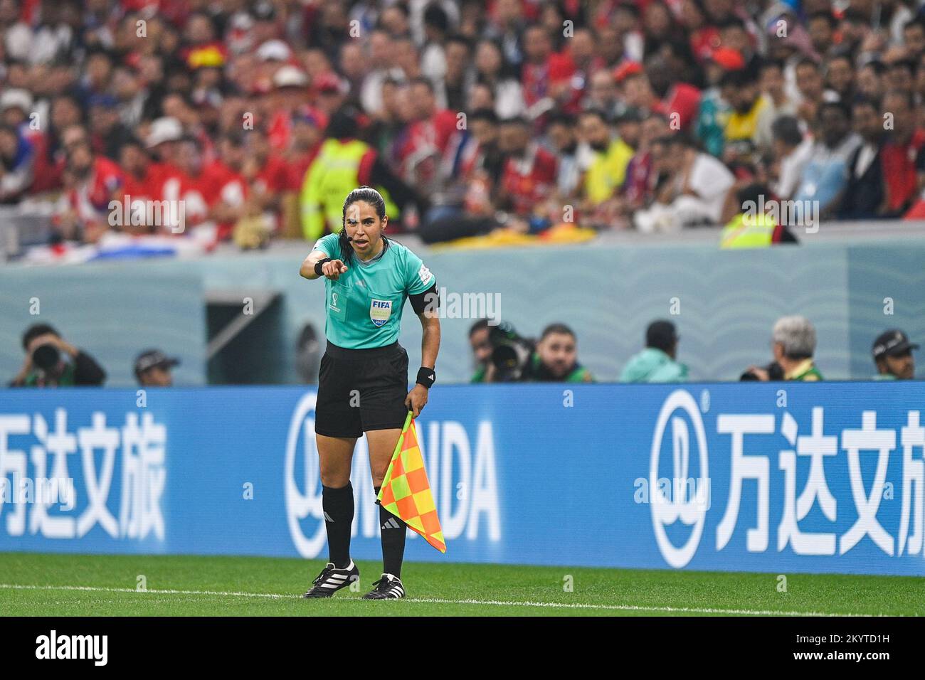AL KHOR, QATAR - DECEMBER 1: Assistant referee Karen Diaz Medina during ...
