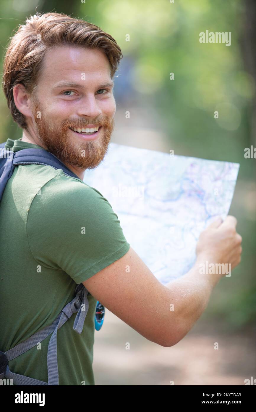 Young handsome hiker using hi-res stock photography and images - Alamy