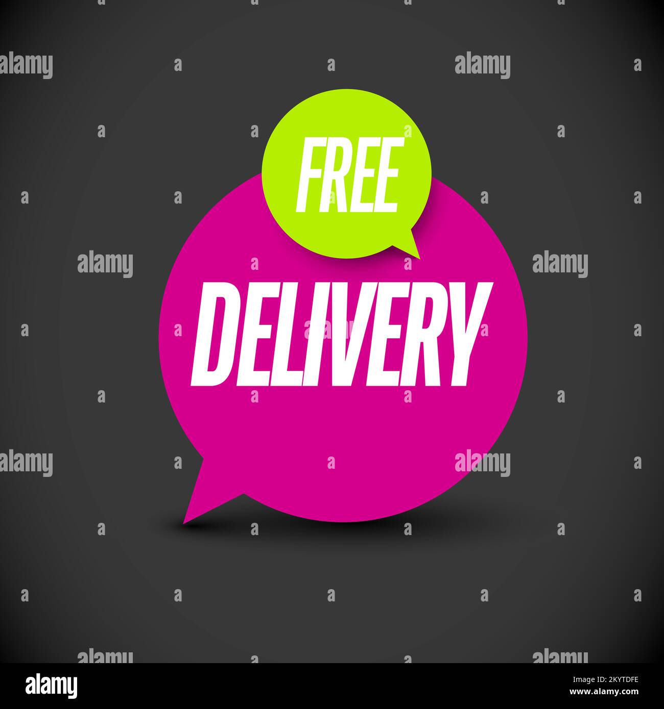 Free delivery shipping label tag sticker element made from two green ...