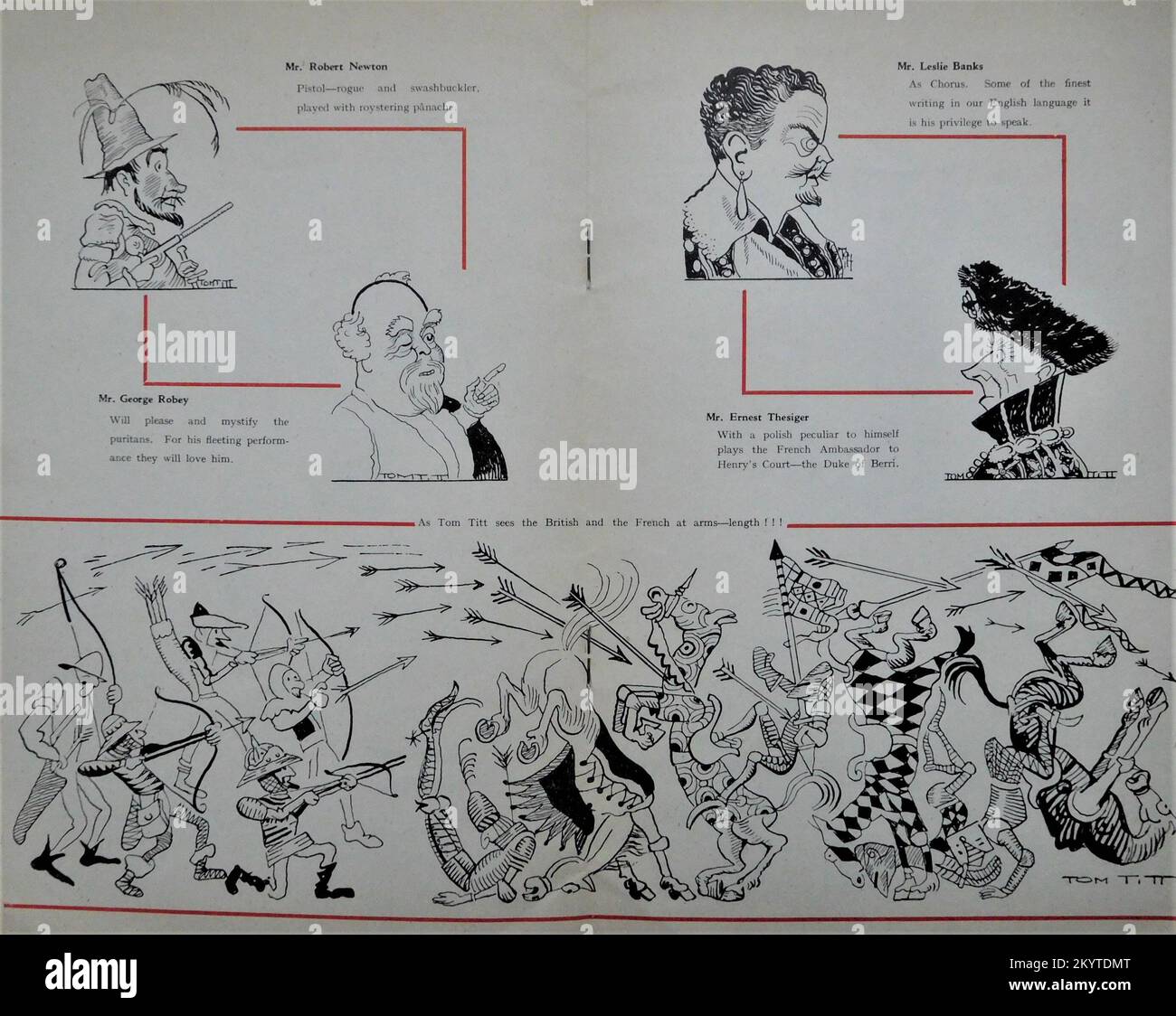 Artwork of ROBERT NEWTON GEORGE ROBEY LESLIE BANKS and ERNEST THESIGER ...