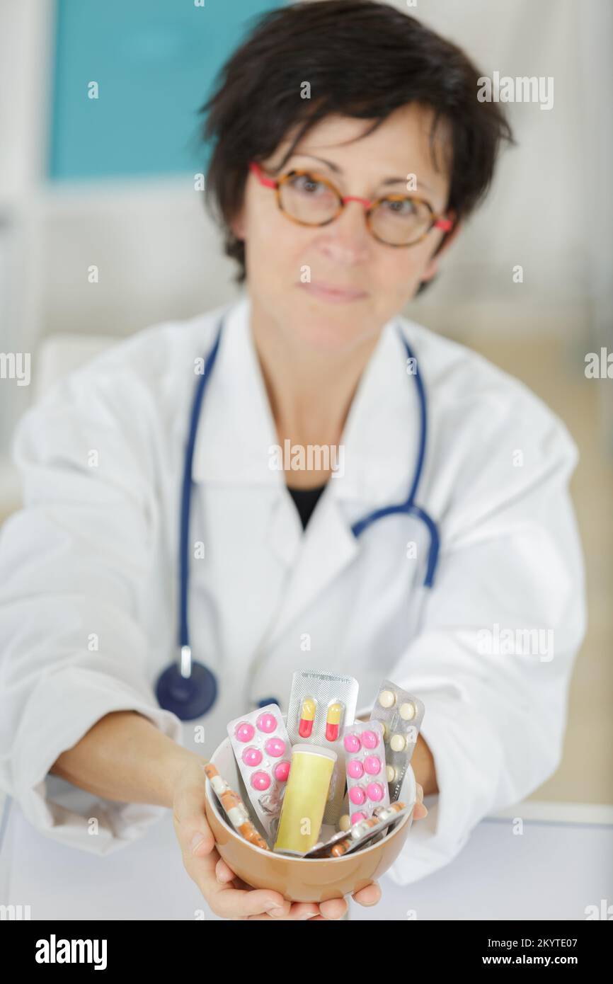 Caucasian doctor prescribing medication patient hi-res stock ...