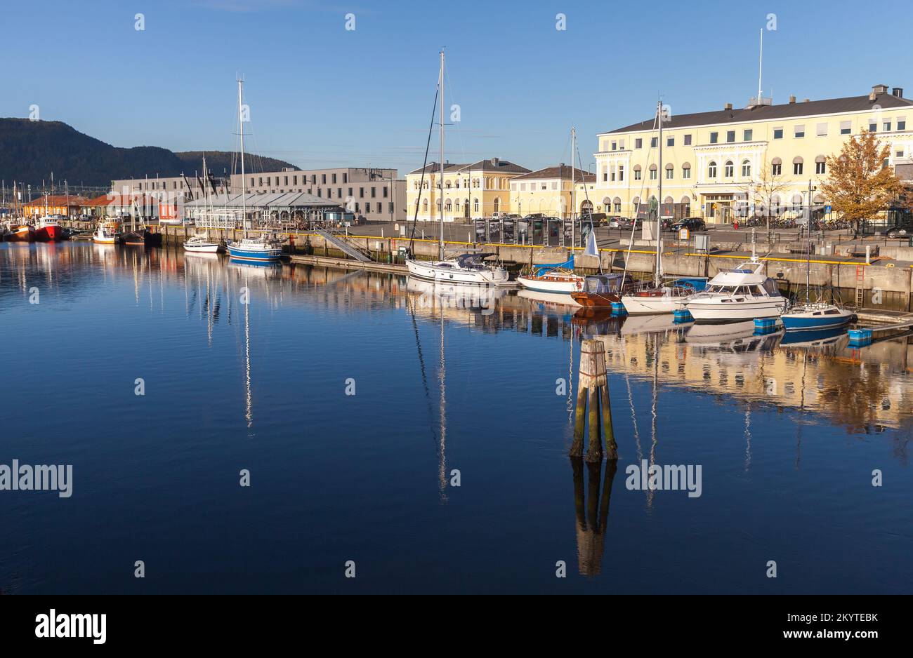 Trondheim harbor view on a sunny day. Norway Stock Photo - Alamy