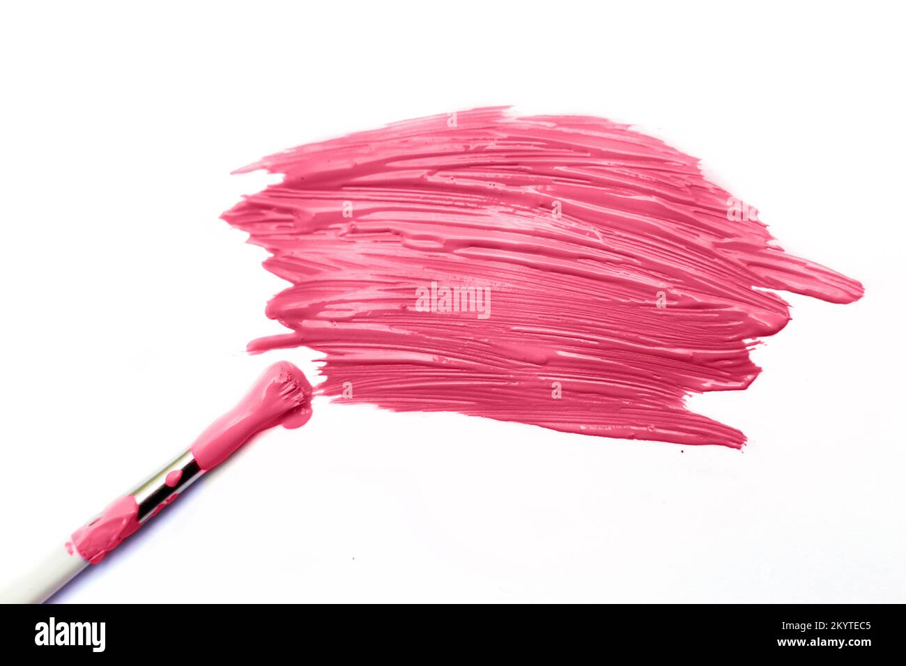 brush with pink color and Abstract acrylic painted spot background ...