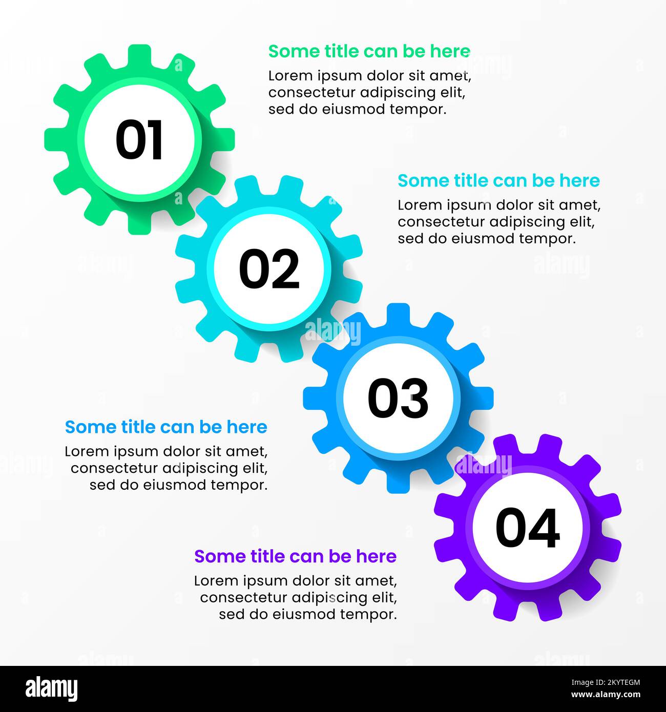 Infographic template with 4 options or steps. Gears. Can be used for ...