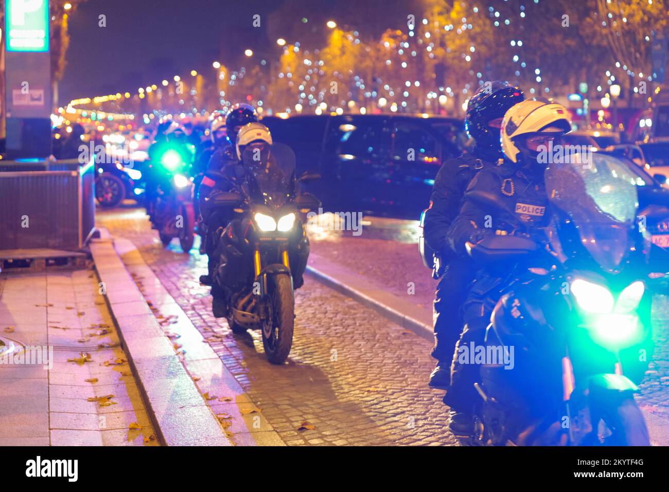 Paris, France, 01/12/2022. Moroccan and Tunisian supporters celebrate ...