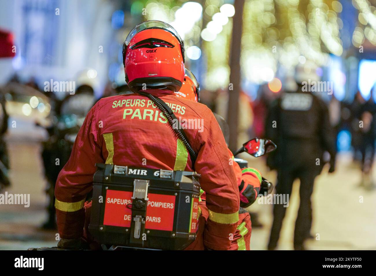 Paris, France, 01/12/2022. Moroccan and Tunisian supporters celebrate ...