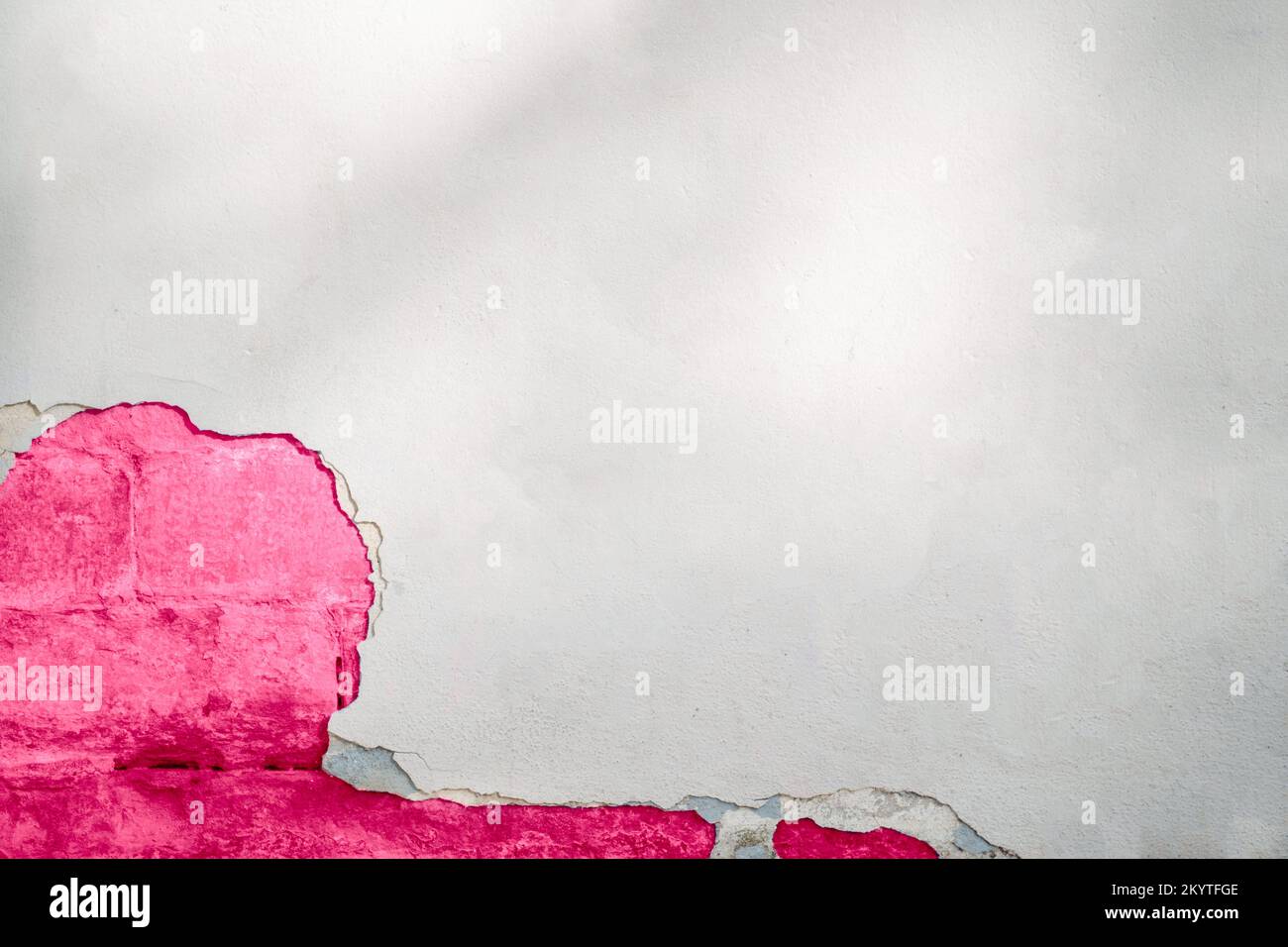 old white wall with chipped away paint and brick detail In Color of the ...