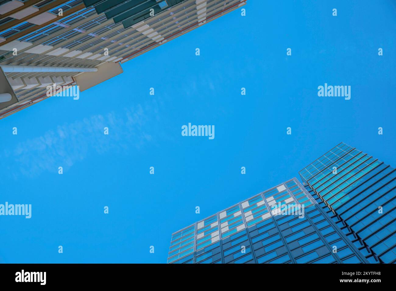 Two buildings facing each other in a low angle view at Austin, Texas ...