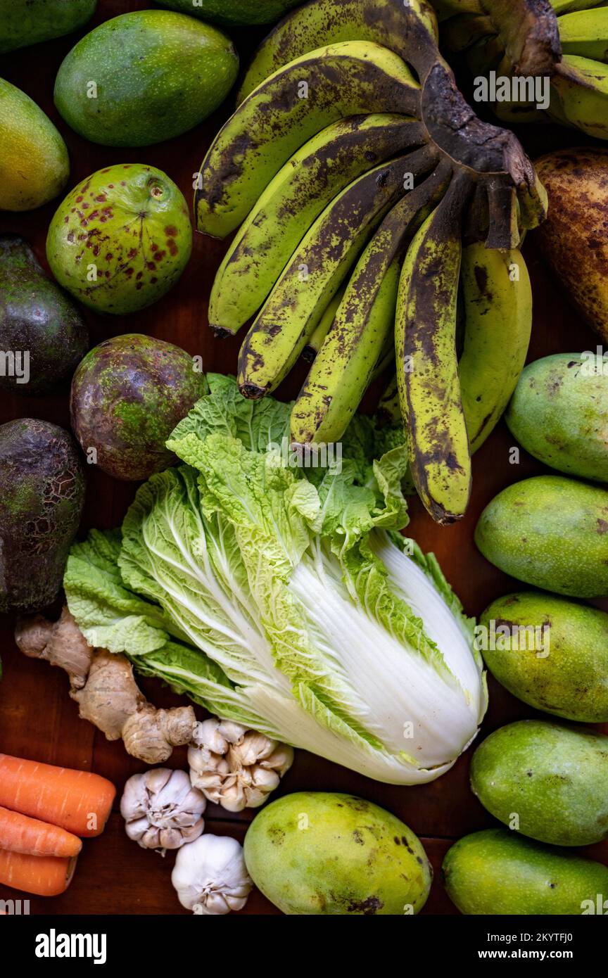 Set of Balinese fruits and vegetables . Flat lay Stock Photo - Alamy