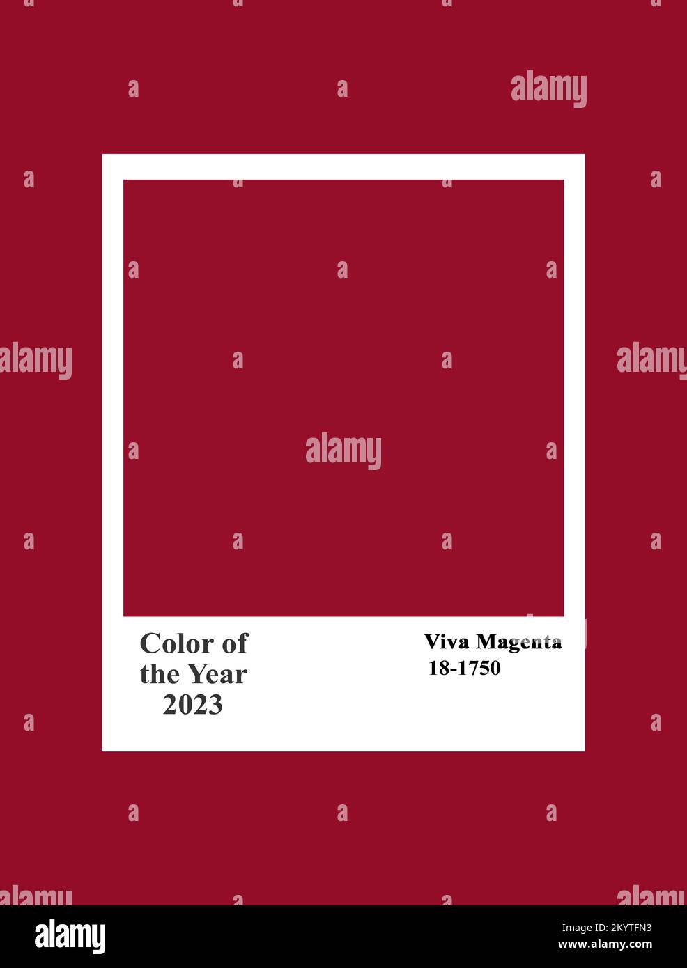 text Color of the Year 2023 in a white frame on a background of Viva ...