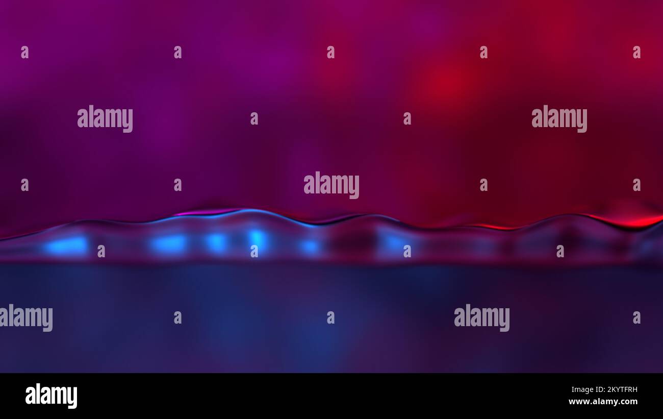 Liquid red - rose curved shifting lines bg - abstract 3D rendering ...