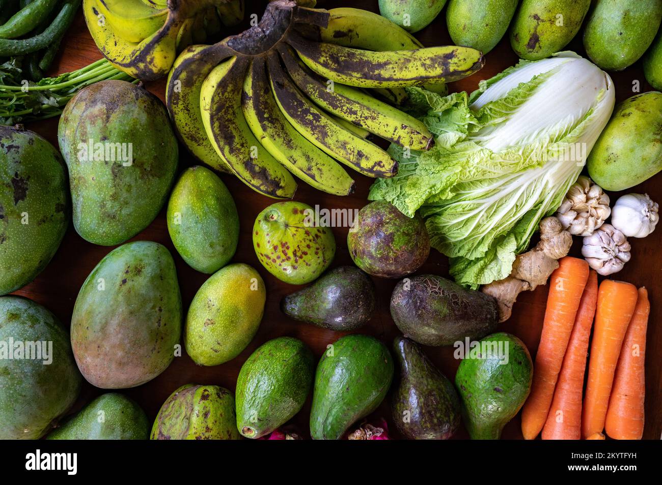 Set of Balinese fruits and vegetables . Flat lay Stock Photo - Alamy