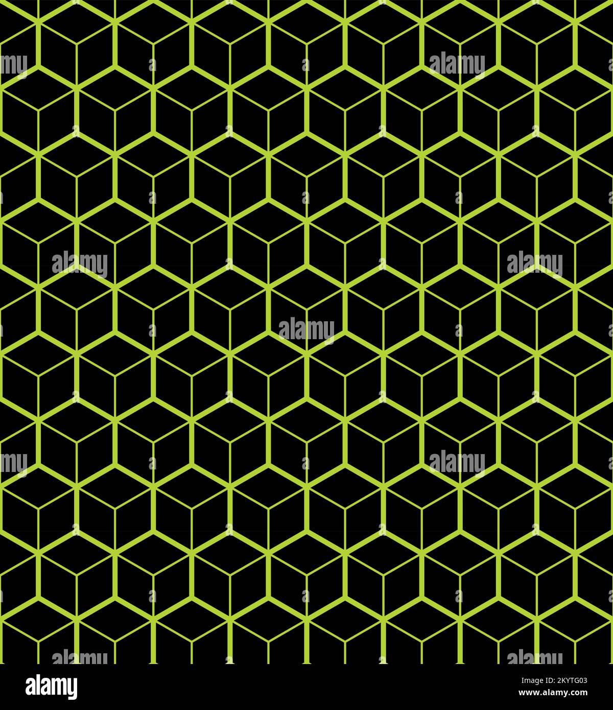 Abstract Green Neon Hexagon Pattern On Black Background. Technology Style Modern Futuristic ...