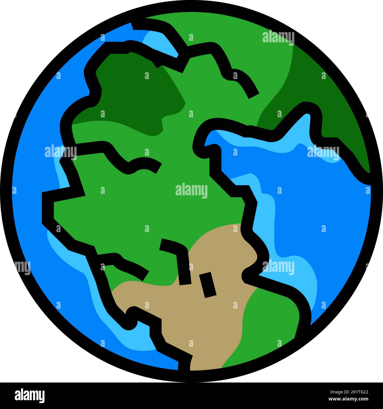 pangaea earth continent map color icon vector illustration Stock Vector ...