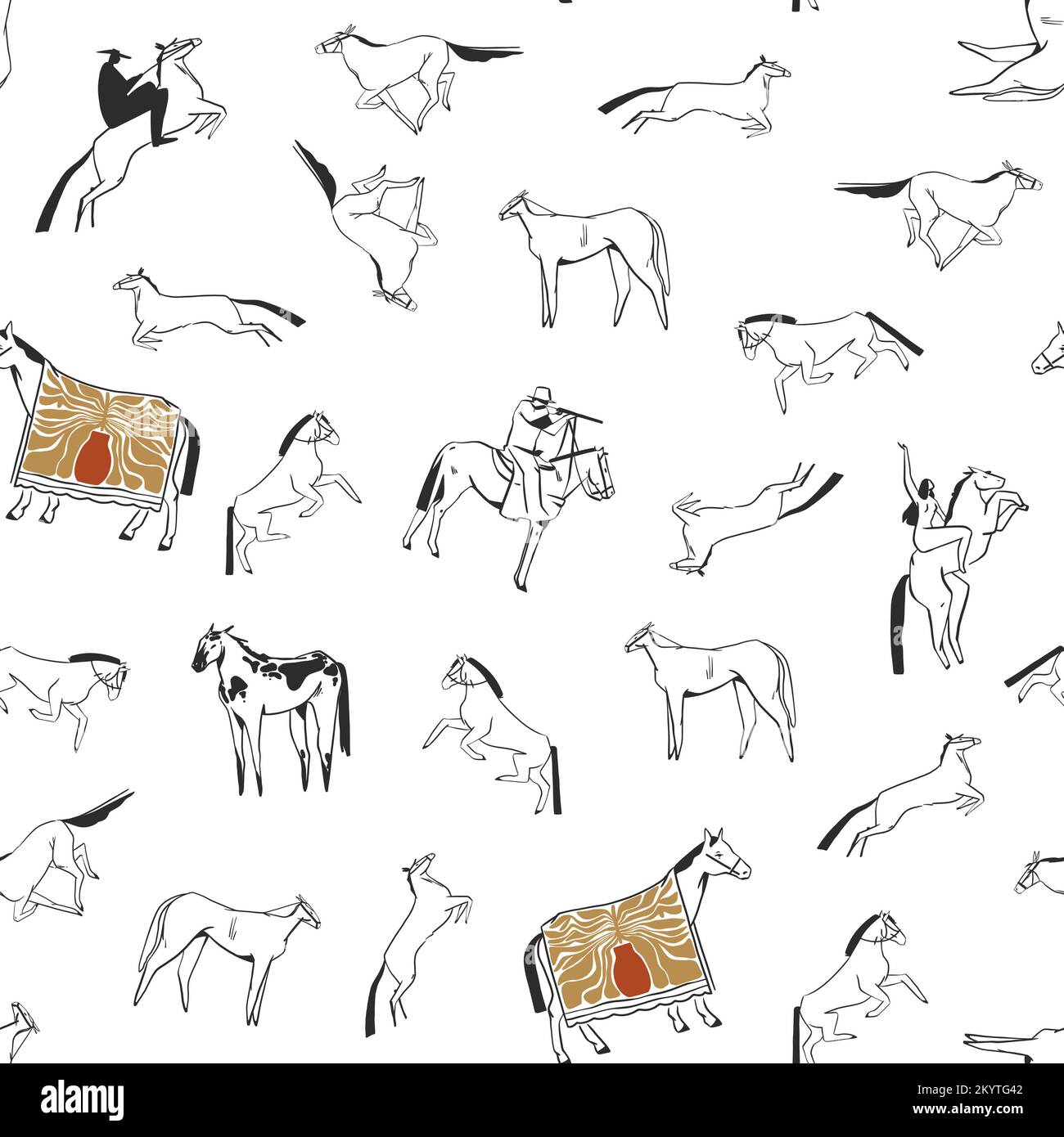 Hand drawn abstract vector graphic clipart illustration wild west ...