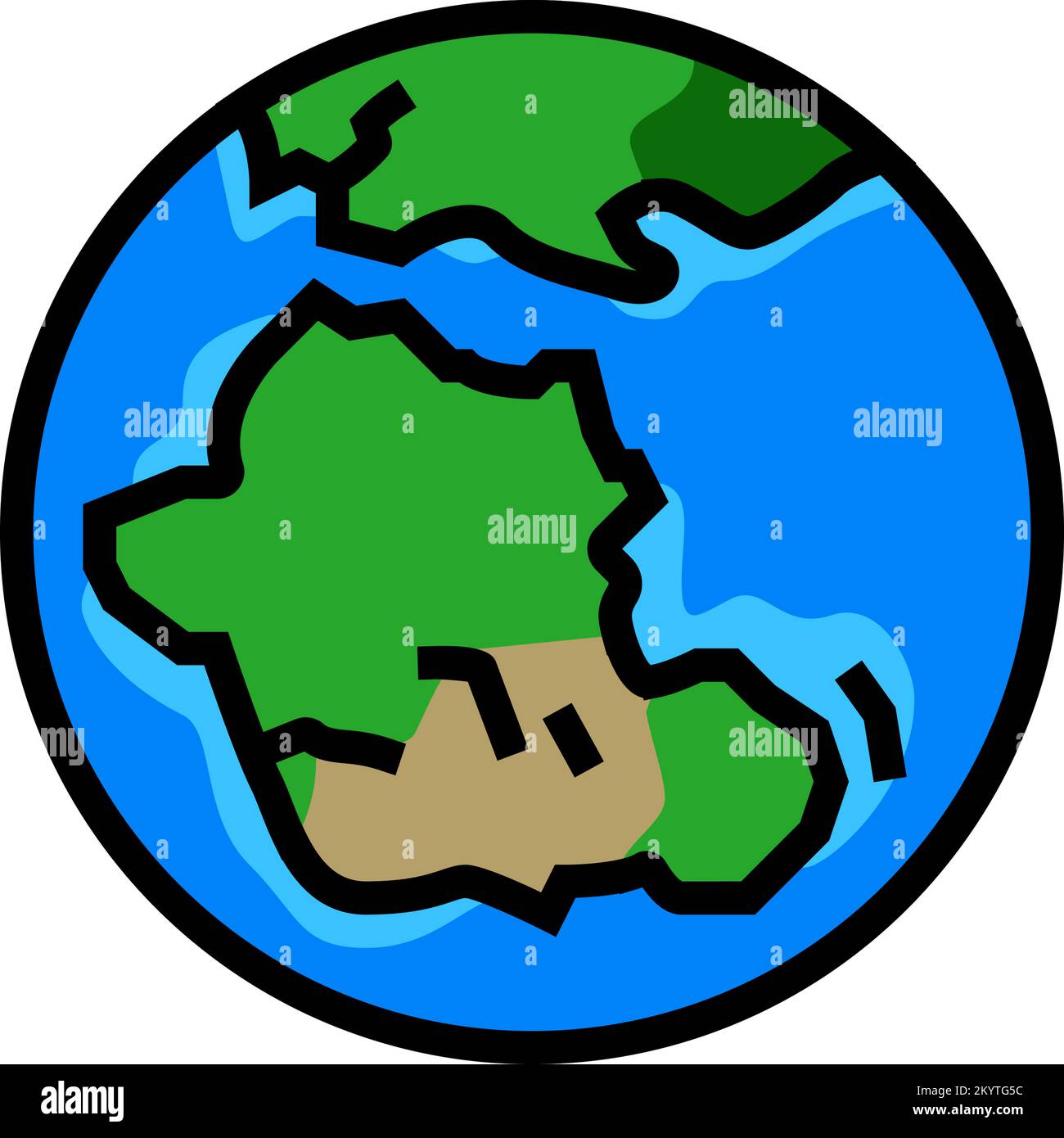 gondwana earth continent map color icon vector illustration Stock ...
