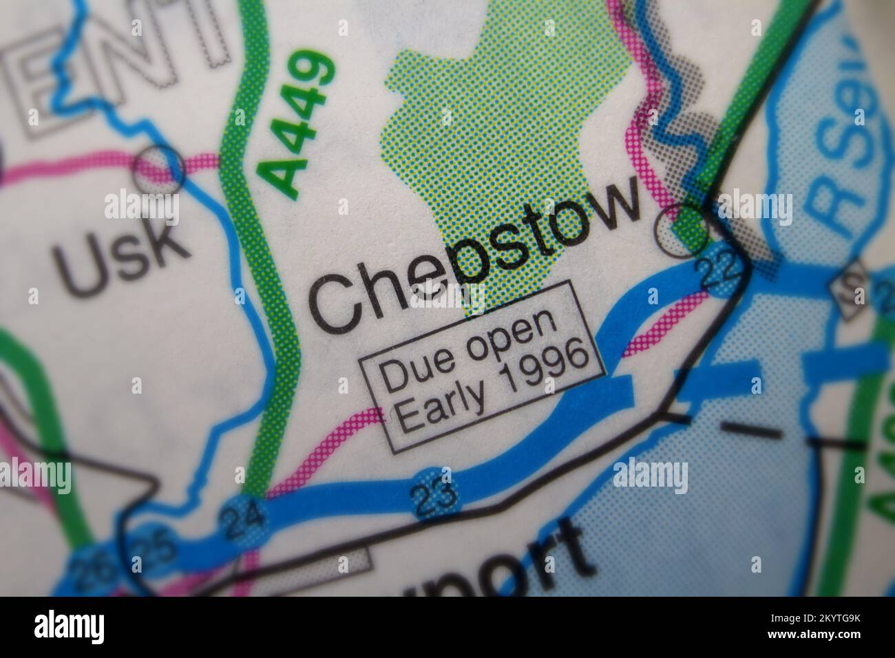 Chepstow, United Kingdom atlas map town name Stock Photo - Alamy