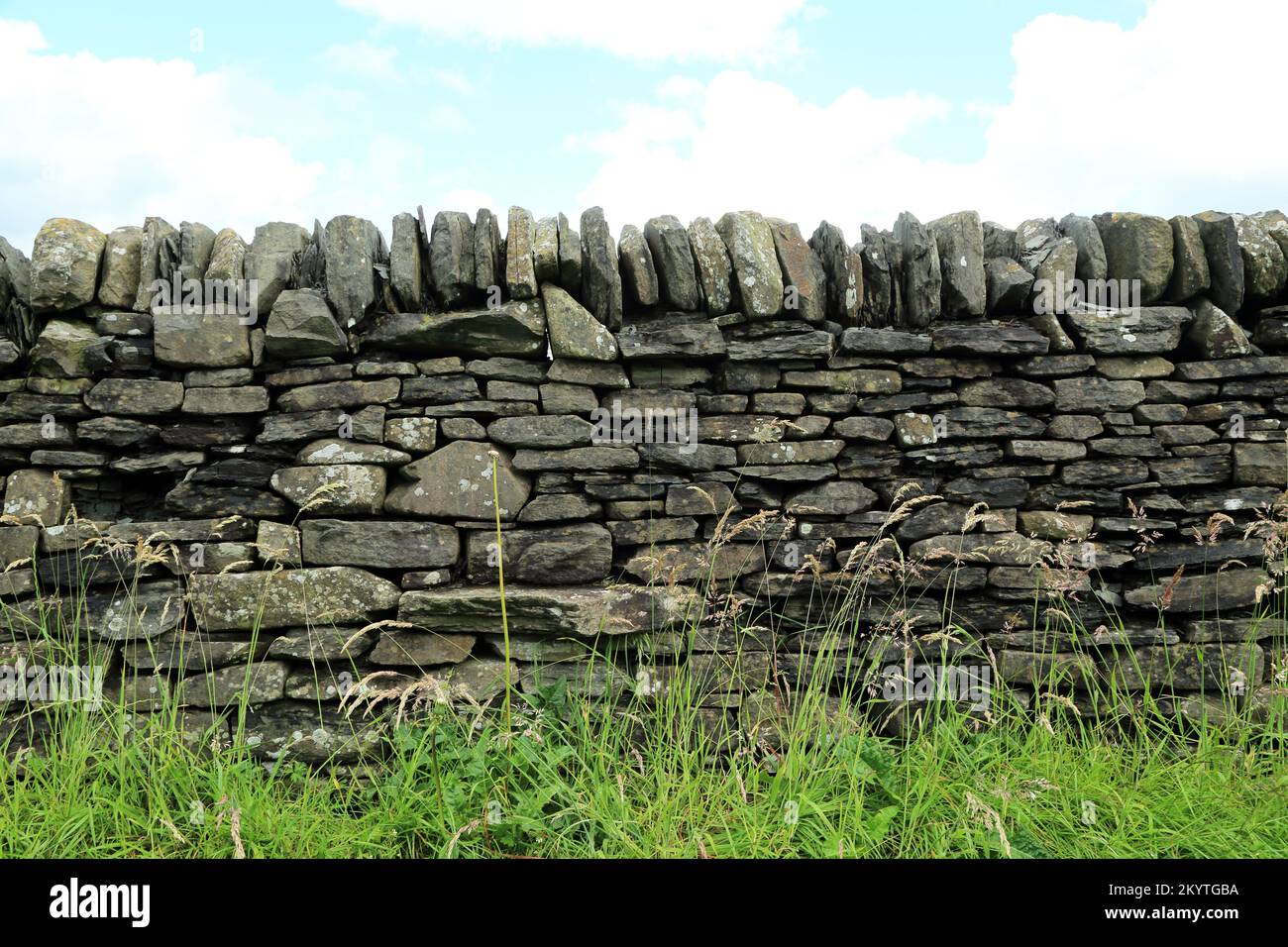 Example of dry stone wall made of shaly sandstone from Central Scotland ...
