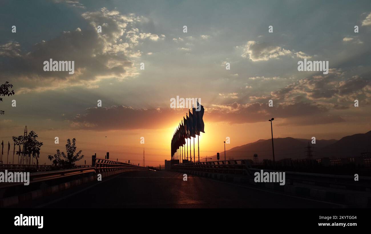 Silhouette photography of the quiet streets of Tehran in the early ...