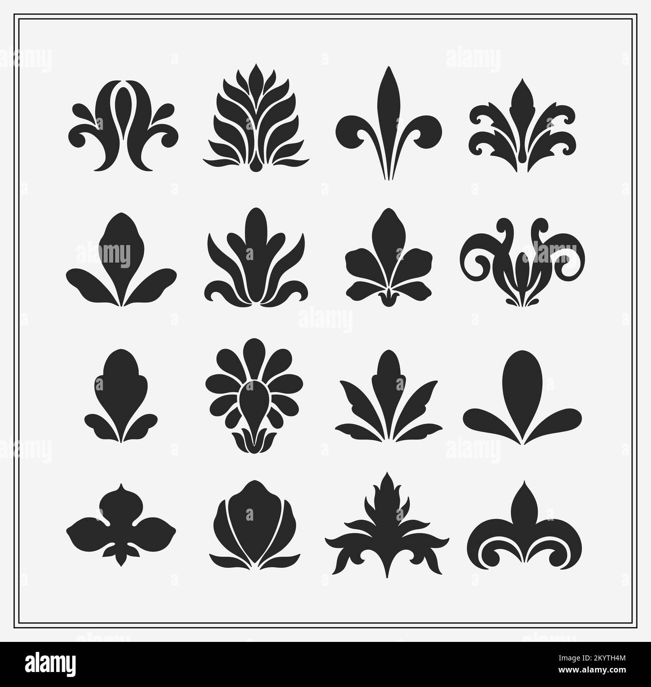 Text boarder divider for printing in typography. Floral elegant motif ...