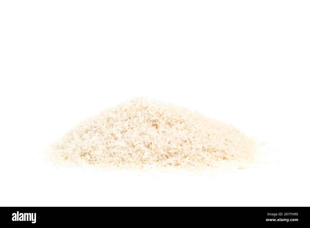 A heap of raw rice on a white background with copy space Stock Photo ...
