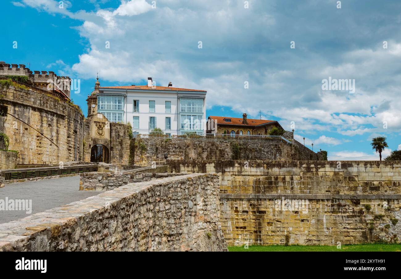 a view of the ramparts and the gateway to the fortified old town of ...
