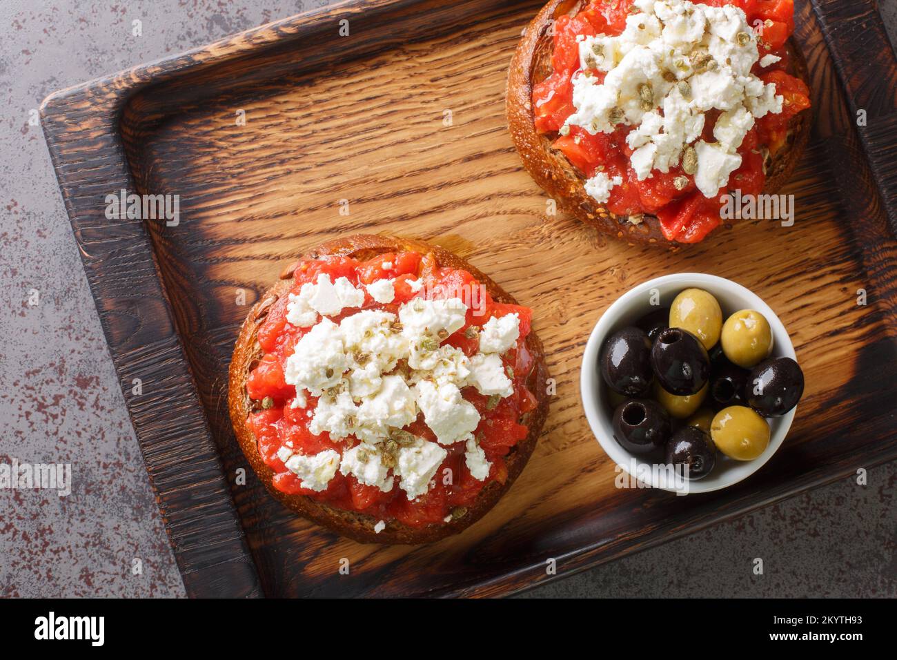 Cretan dakos is for a traditional salad from the island of Crete ...