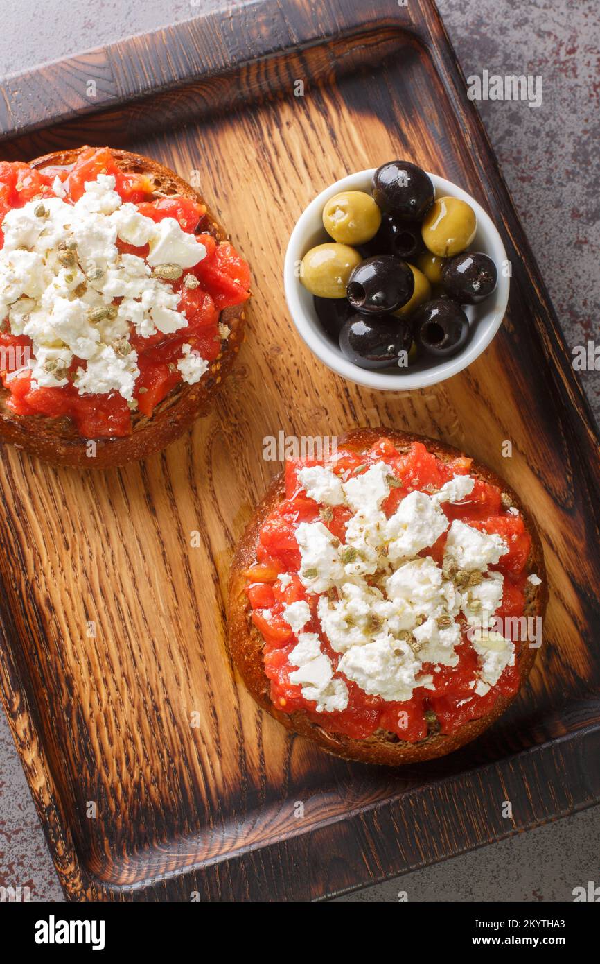 Dakos traditional greek appetizer hi-res stock photography and images ...