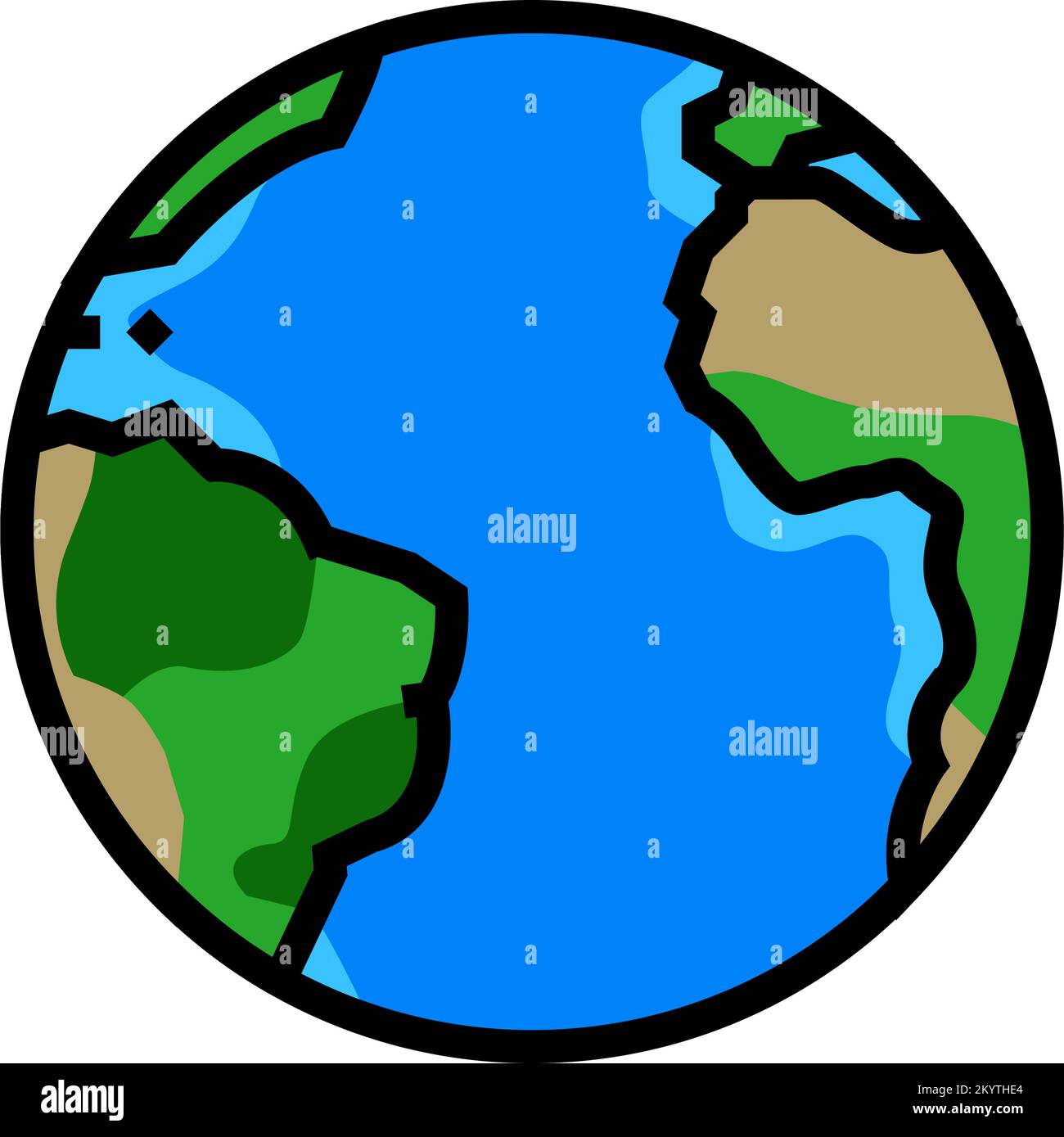 atlantic ocean map color icon vector illustration Stock Vector Image ...