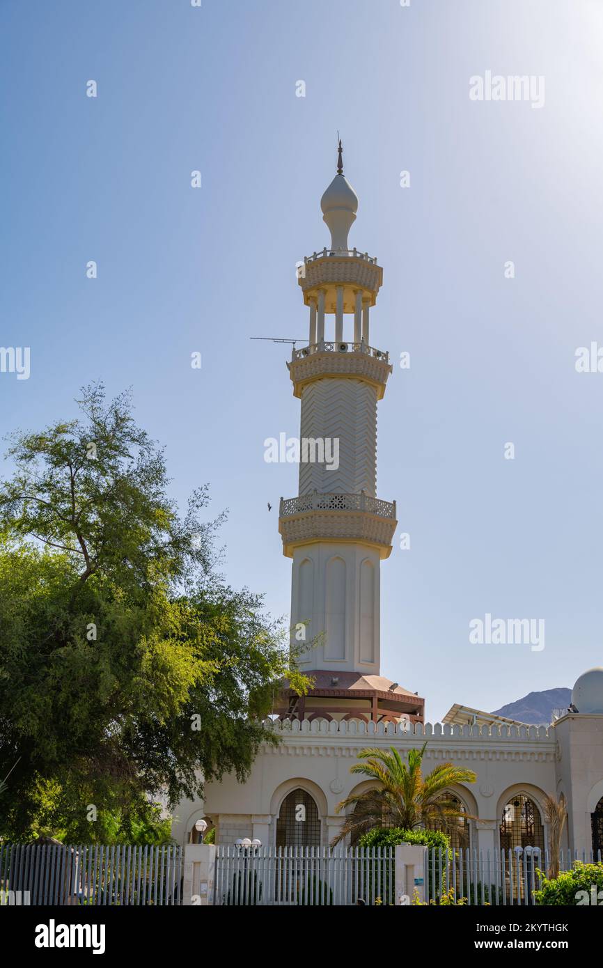 Minarets of Sharif Hussein bin Ali Mosque in Aqaba Jordan Stock Photo ...