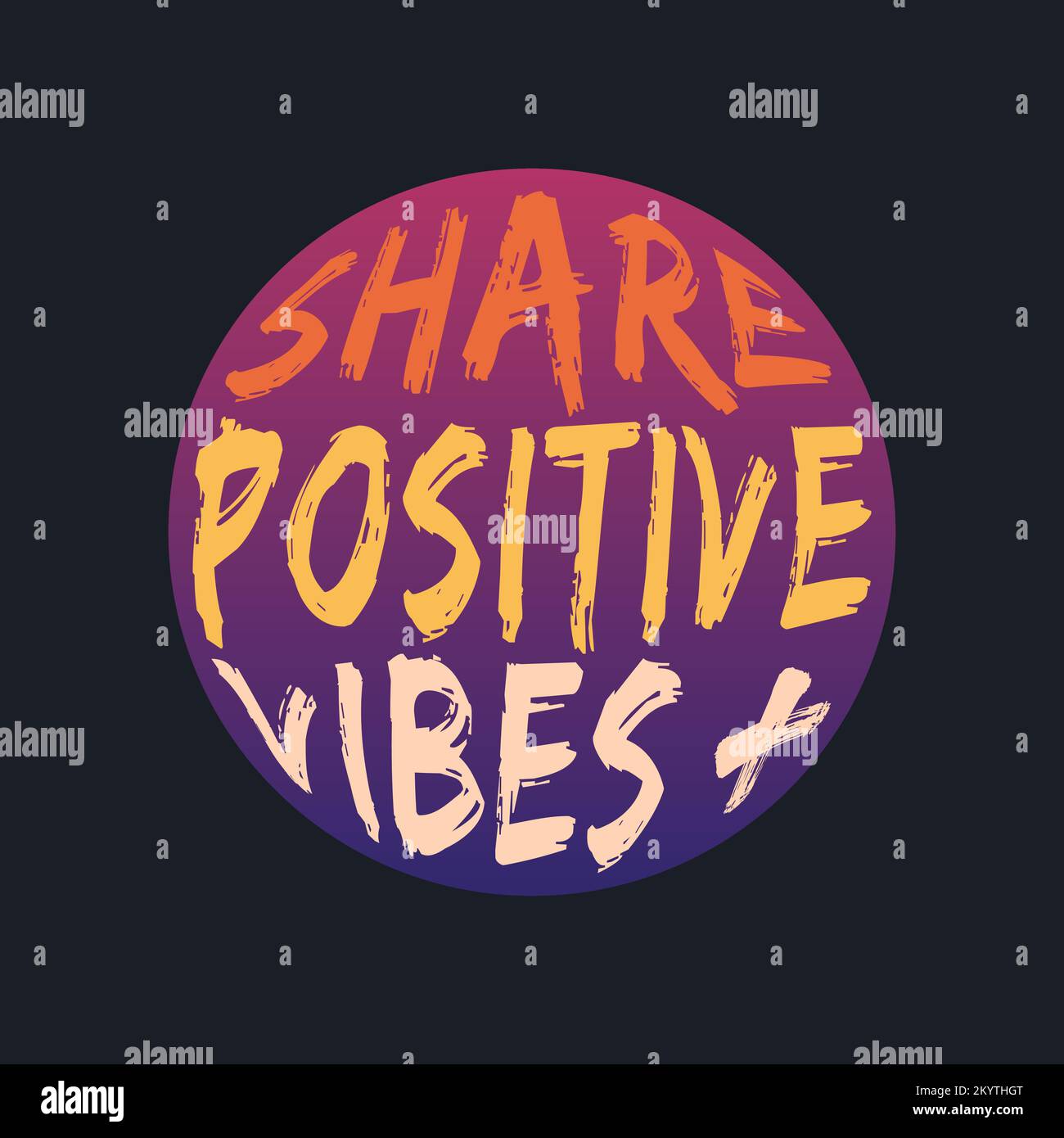Handwritten text positive vibes Stock Vector Images - Alamy