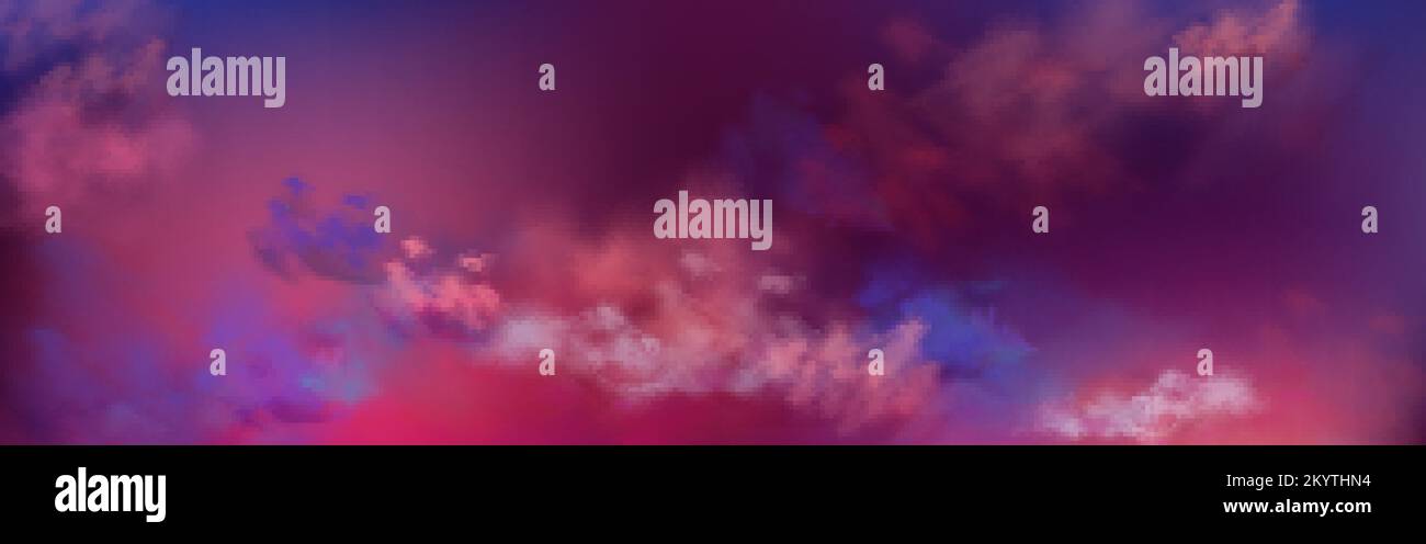 Ominous dark purple sky with realistic cloud texture, vector ...