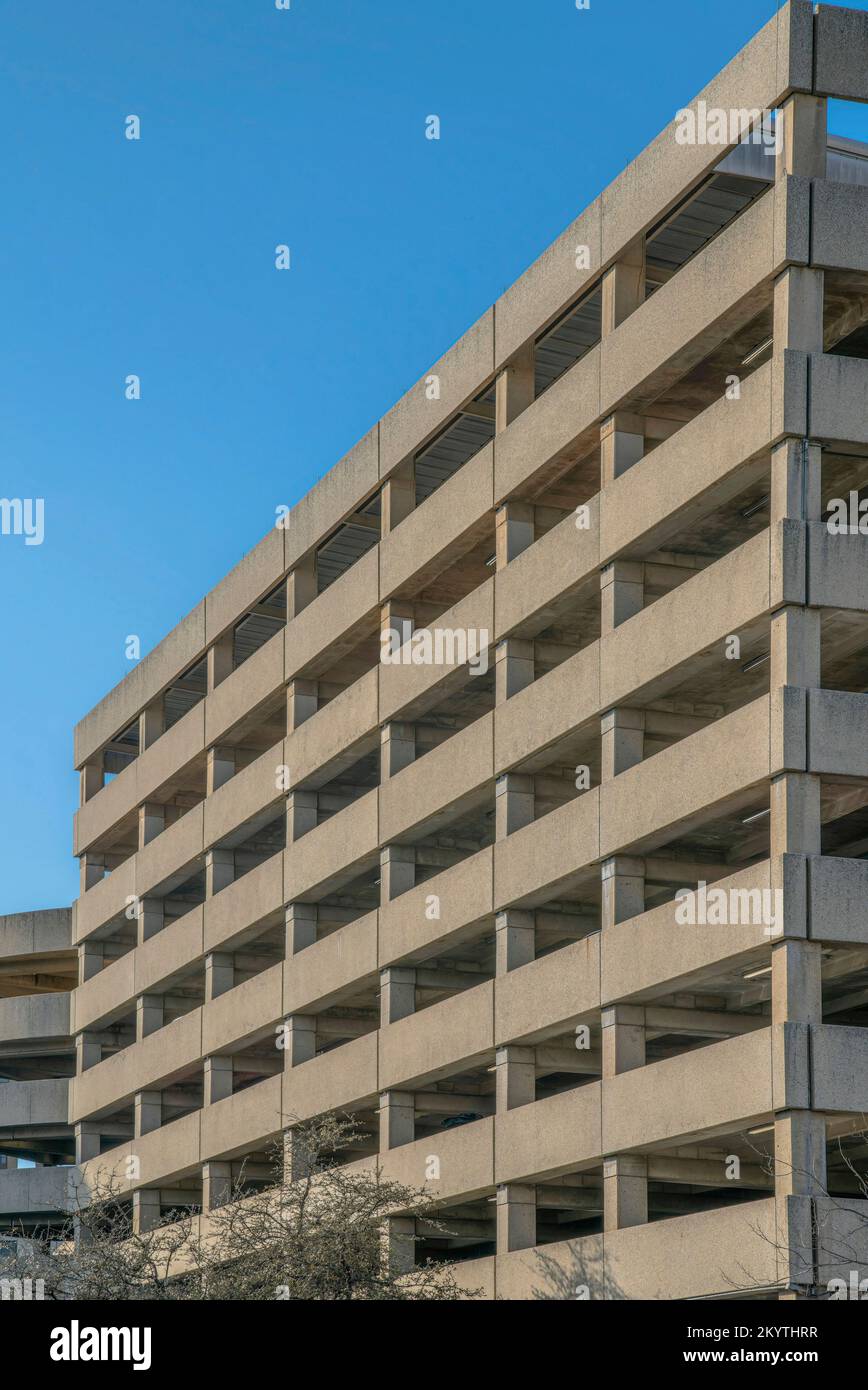 Parking garage building exterior at San Antonio, Texas. Multi-storey ...